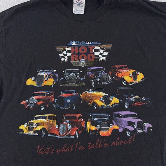 Delta | Shirts | Vintage Hot Rod Shirt Mens Large Black 5s Classic Cars ...